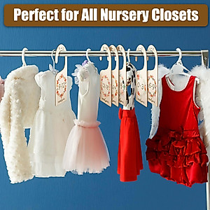 7pcs Baby Clothes Dividers for Closet, Beautiful Month Wooden Baby Closet Dividers Organizers from Newborn to 24 Months Nursery Closet Divider Hangers with Wreath Decoration for Infant Wardrobe