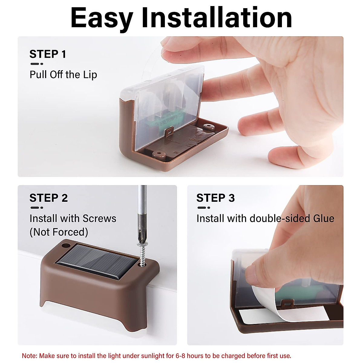 PSORLK Solar Deck Lights Outdoor, 16 Pack Solar Step Lights Waterproof LED Solar Powered Outside Patio Lights Decor Lighting for Fence Post,Wall,Railing,Yard,Step,Stairs,Deck and Pathway (Warm White)