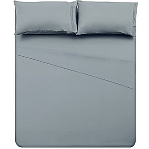 Marsail Queen Size Sheets Set 4pcs Extra Soft Cooling Bed Sheets Fine Brushed Microfiber Polyester Luxury Bedding Sheets Up to 16" Deep Pocket Light Grey