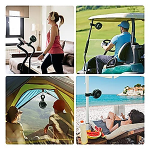 JISULIFE Stroller Fan, Baby Fan 4000mAh Battery Operated, Fan for Stroller with 4 Speeds, Stroller Fan Rechargeable 720°Rotatable, Stroller Fan Clip on for Baby Carseat/Crib/Golf Cart/Treadmill -Green