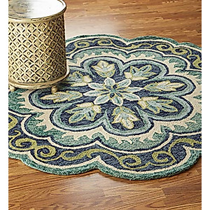 LR Home Dazzle Area Rug, 4' Round, Green