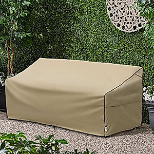 Flexiyard Outdoor Sofa Cover, Patio Loveseat Sofa Cover Waterproof 3-Seater Patio Bench Cover, Durable All Weather Patio Furniture Covers for Small Garden Lounge Chair with Air Vents and Handles