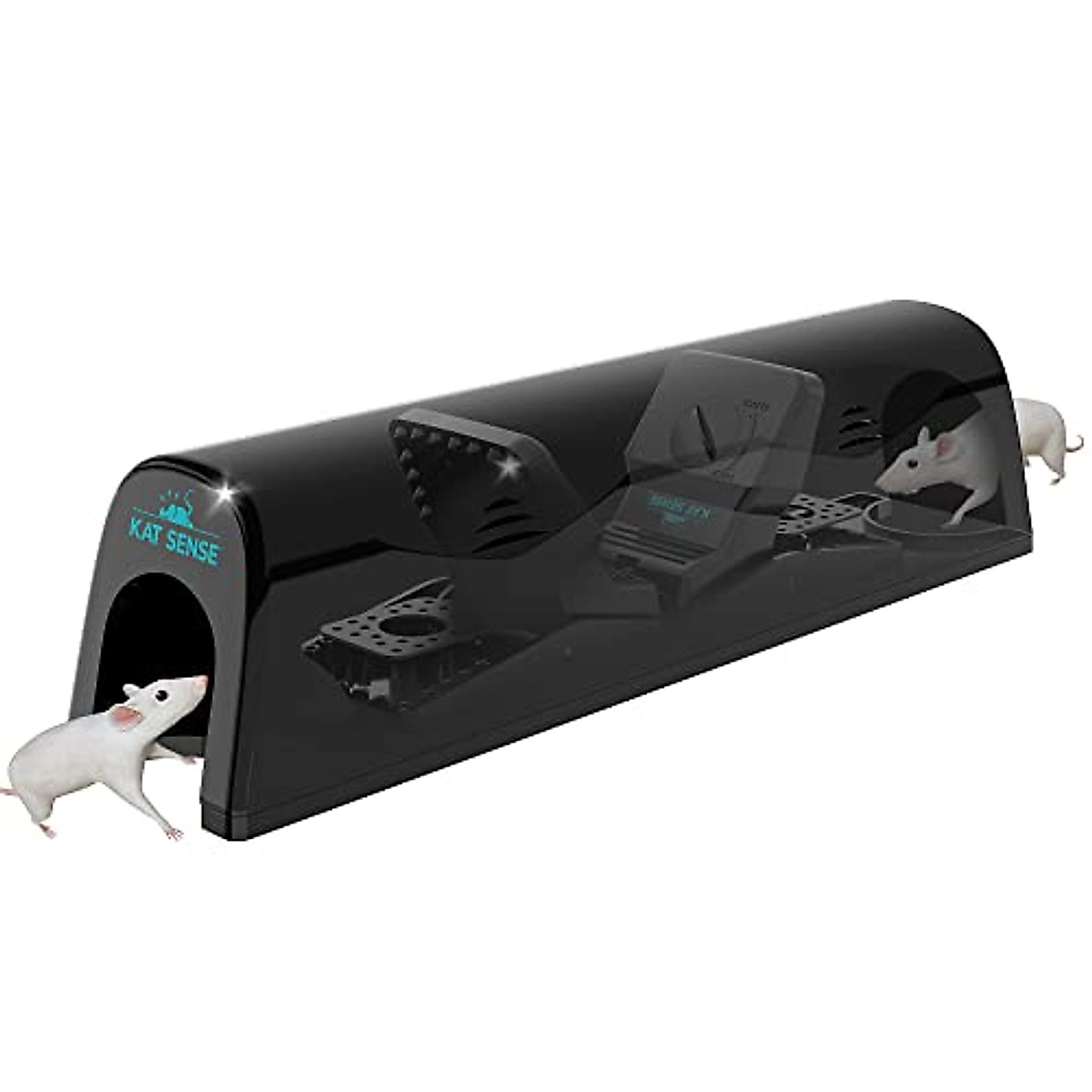 Kat Sense Rat Mouse Traps for House - Heavy Duty Covered Double No Escape Humane Rat Trap Delivers an Instant Kill - Easy to Use & No Touch Rodent Release