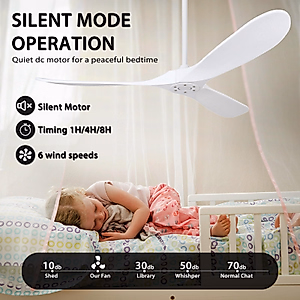 YKXONFA Solid Wood Ceiling Fans Without Light, 52 inch Real Wood Ceiling Fan with 6-Speeds 3 Wood Blades, Indoor Outdoor Ceiling Fans for Garage, Farmhouse, Living Room, Bedroom, Office