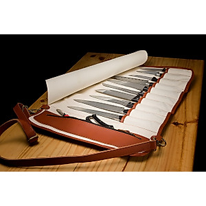 Chef Knife Bag by EVERPRIDE – Knife Roll Holds 10 Knives up to 18” PLUS Pocket for Cooking Tools – Durable Knife Carrier for Chefs and Culinary Students – Knives Not Included
