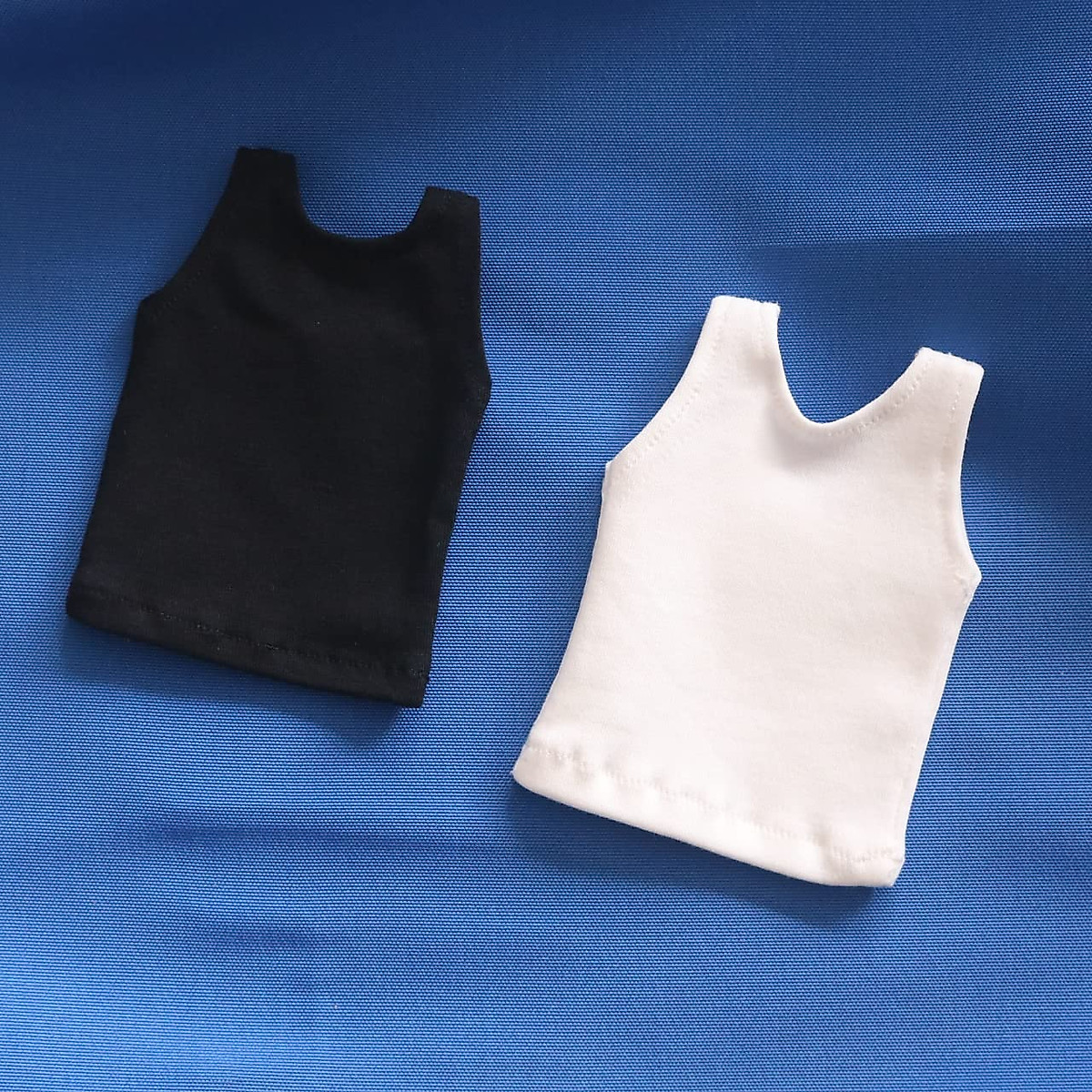 SSbeauty M 1/6 Custom Scale T-Shirt Sleeveless Vest Clothes for 12" Male & Female Action Figure Doll Clothes Toy (Black + White)