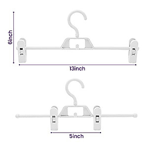 Nipogear Non-Slip Plastic Pants Clip, Solid Color Pants Drying Hanger, Multifunctional Seamless Sturdy Skirt Hanger Clip, Suitable for Drying Skirts, Pants. (White,10pcs)