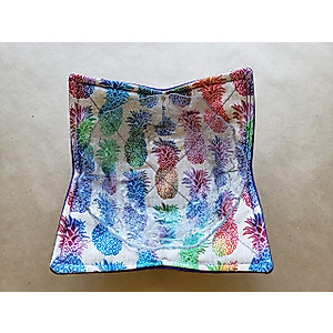 Rainbow Pineapple Microwave Bowl Cozy Tropical Hospitality Microwaveable Reversible Bowl Holder