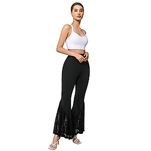 Yvette Bell Bottom Pants for Women Flare Leggings High Waist Wide Leg Bootcut Yoga Pants Tummy Control Dancing