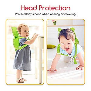 Toddler Baby Head Protection & Baby Knee Pads for Crawling and Walking (Green Frog)