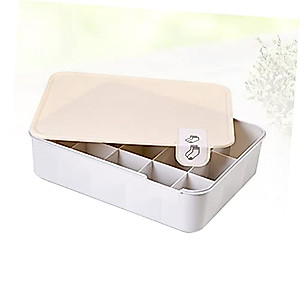 Alipis Box Drawers Plastic House Socks Plastic Organizer Drawers Underwear Finishing Box Panties Organizer Panties Holder Compartment Box Storage Box Bra Panty Rack Beige Socks Container