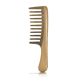 BESTOOL Wide Tooth Comb, Extra Large Natural Sandalwood Wide Tooth Comb Detangler for Curly Long Thick Wet or Dry Hair Anti-static