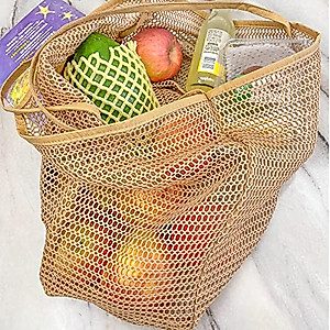 Mesh Beach Tote Womens Large Purse Shoulder Handbag Foldable Travel Satchel Hobo Bag Casual Daypack (Orange)