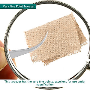 Excelta - 7B-SA-SE - Tweezers - Very Fine Point - Curved - One Star - Anti-Mag. SS - Serrated Tips, 0.06" Height, 0.39300000000000002" Wide, 4.5" Length