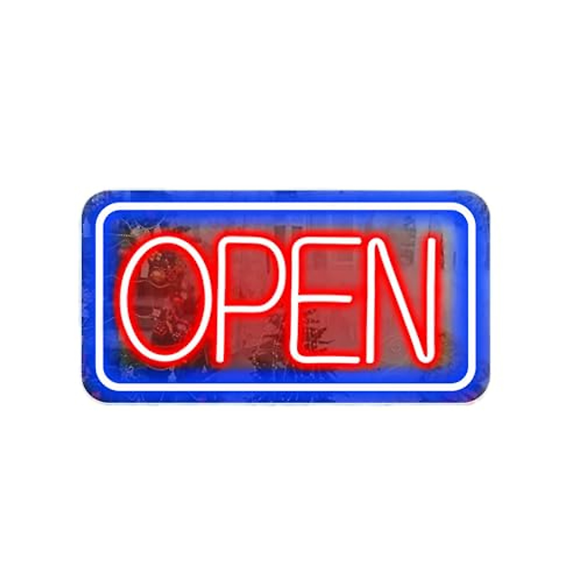 Open Sign With Adapter Neon Open Sign LED With 5 Adjustable Brightness Open Signs For Business Window Open Neon Sign Party Stores Shop Coffee Salon Hotel (Blue/Red-Horizontal) 16.5"X 9"