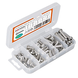 M5 x 8mm 12mm 16mm 20mm 25mm Button Head Socket Cap Screws Bolts, 304 Stainless Steel, Bright Finish, Metric Allen Hex Drive, Fully Threaded, 50PCS