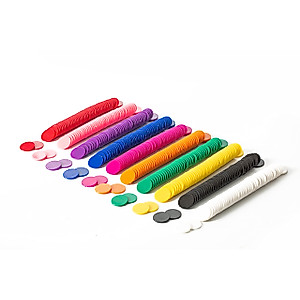Smartdealspro 300pcs 1 Inch 10 Colors Opaque Plastic Learning Counters Counting Mini Poker Chips Game Tokens (Without Edge)