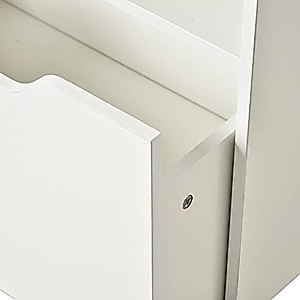 HOMCOM Kids Bookcase Multi-Shelf Rack Organizer with Storage Drawer for Books, Playroom, White