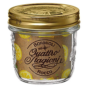 Bormioli Rocco Quattro Stagioni set of 4 Clear Airtight Mason Jars, 6.75 Oz. Made from BPA Free Durable Glass, Made In Italy.