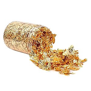 WFAUIBR Gold Leaf Gilding Resin Flakes, 10g Gold Metallic Foil Flakes for Nail Art, Painting, Crafts, Slime and Resin Jewelry Making, Crafts, Slime and Resin Jewelry Making (Gold-10g)…