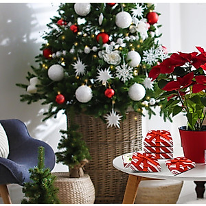 Christmas Card Gift Box Holder with Bows Pack of 6 Red & White Candy Cane Stripe Holiday Gifts Greeting Cards Present Wrap Square Boxes Cash Money Holders Party Favor Decor for Xmas Party Decorations