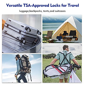 SURE LOCK TSA Compatible Travel Luggage Locks, Inspection Indicator, Easy Read Dials TSA Approved with Zinc Alloy