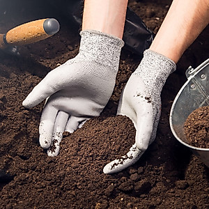 SAFEAT Safety Grip Work Gloves for Men and Women – Protective, Flexible, Cut Resistant, Comfortable PU Coated Palm. Complimentary Ebook Included. Size Medium 1 Pair