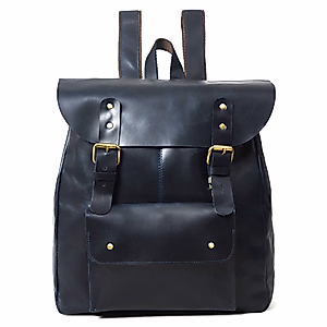 Gratlin 16 Inch Leather Backpack for Men | Vintage Genuine Buffalo Leather Backpack Purse for Women and Men | Fashionable, Trendy and Cute Leather Laptop Backpack | Brown Leather Backpack for Women