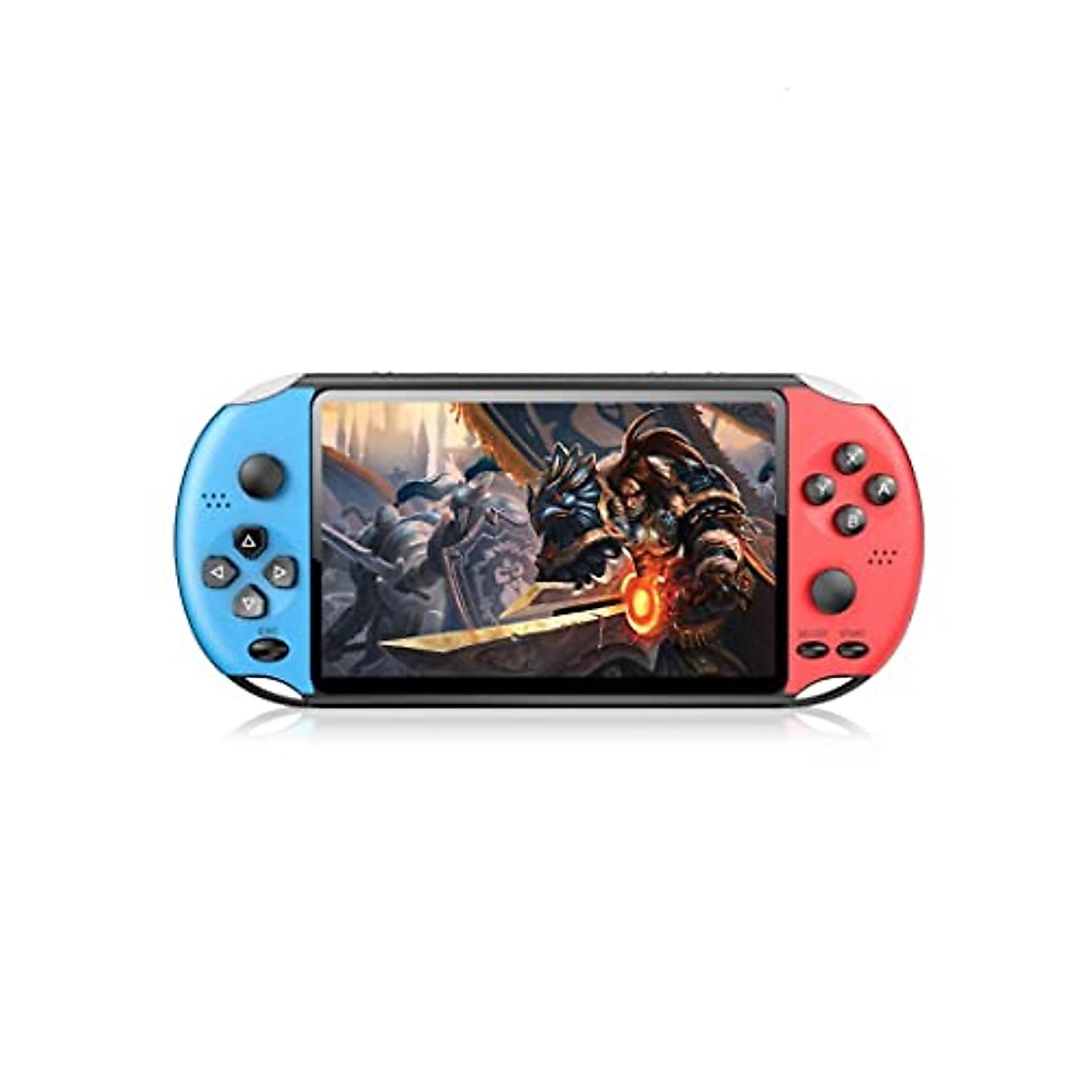 CZT New 5.1-inch Retro Video Game Console Build in 4800 Games of 9 emulators Handheld Portable Game Console Supports MP3/MP4/E-book with Rechargeable Lithium Battery mp3 mp4(Bluered)