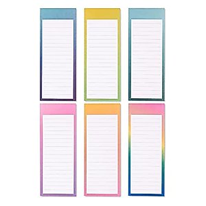 Juvale 12 Pack Magnetic Notepads for Fridge, Lined To Do Memos List, Watercolor Design (3.5x9 Inches, 60 Sheets Each)