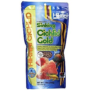 Hikari 12-Ounce Sinking Cichlid Gold Pellets for Pets, Medium [2-Pack]