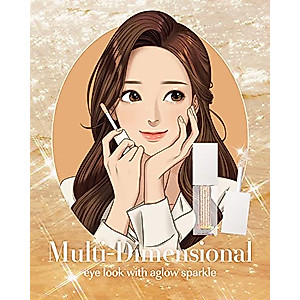 AMTS Webtoon True Beauty - 02 Some Sweet Glitter | Liquid Pink Gold Chunky Glitter Eyeshadow | Highlighter, K-Drama Korean Makeup, Highly Pigmented, Long Lasting Shimmer (Some Sweet)