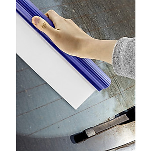 QWORK Water Car Squeegee,12 inch Flexible T-Bar Water Silicone Window Squeegee for Car Or Home Use, Blue