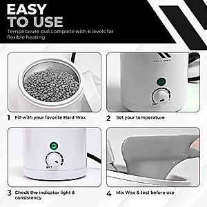 Nova Mini Wax Pot Warmer for Hair Removal - Hard Wax Capacity 4oz - Face and Body (120volt US Plug)