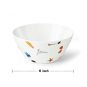 Joviton HOME 18PCS Holiday Beach Melamine Dinnerware Sets for 6,Outdoor Plates and Bowls Sets (Holiday Beach)