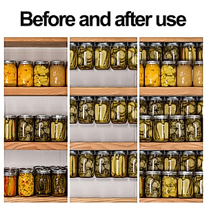 YEEPON mason jar racks, mason jar holders,mason jar holders for hanging,Stainless Steel Holder with 3 Mounting Options for Kitchen, Shelves and Cabinets,Wide Mouth（2Pack