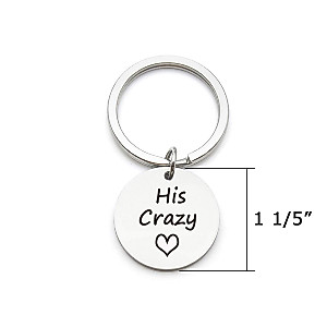 2pcs Couples Keychain Gift- His Crazy Her Weirdo, Best Gift for Boyfriend Girlfriend Husband Wife Couples Christmas