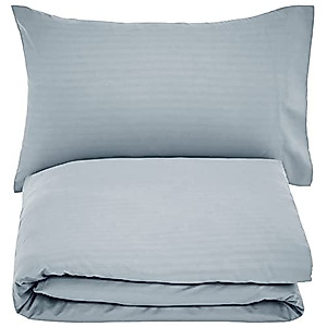 Amazon Basics Deluxe 2 Piece Microfiber Duvet Cover Set with pillow case(s) – 135x200cm, Dark Grey, Solid