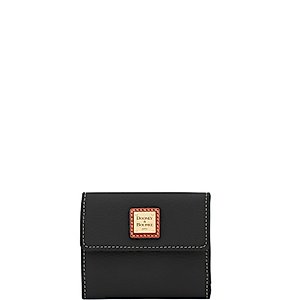 Dooney & Bourke Wallet, Pebble Grain Small Flap Credit Card Wallet - Black