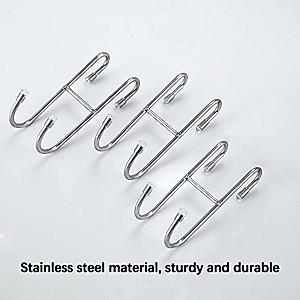 XIACIBDUS 3pcs Shower Door Hooks, Double Towel Rack Hooks, Bathroom Frameless Drilling-Free Hanger, Heavy Duty Rack Hooks for Robe Squeegee Loofah Bathing Suits Shaver