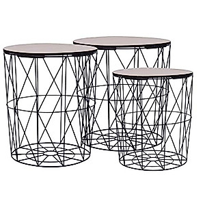 QJBSAVVA Coffee Table 3 pcs Black,Center Table Low Table Folding Table Entrance Table Suitable for Meeting Rooms, Reception Rooms, Offices