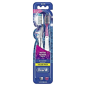 Oral-B Radiant Whitening Toothbrush, Medium, 2 count (00300410102852)