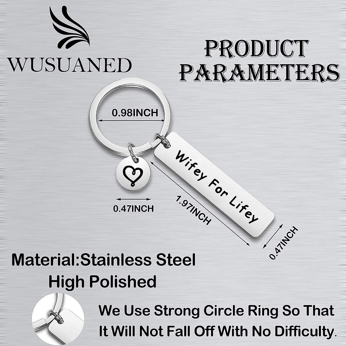 WUSUANED Groom to Bride Gift Wifey for Lifey Keychain Bride Gift for Wedding Day Wedding Jewelry (wifey for lifey keychain)