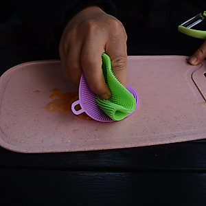 11 pcs Colorful Knife Set,Sharp Kitchen Knives Sets for Slicing Paring and Cooking, Professional Cute Pink Chefs Knife Set fit to Bbq RV Camping,Stainless Steel Knives, Scissors, Peeler&Cutting Board