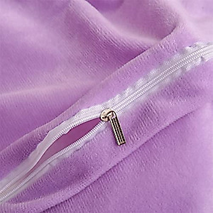 Holawakaka Pink Purple Ombre Stars Shaggy Fuzzy Duvet Cover Set Queen Size Faux Fur Bedding Sets (Pink Purple, Queen)