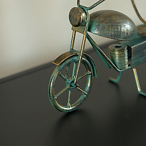 Metal Figurine Motorcycle Shaped Vintage Wine Single Bottle Holder Stand Rack