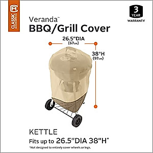 Classic Accessories Veranda Water-Resistant 26.5 Inch Kettle BBQ Grill Cover,Pebble