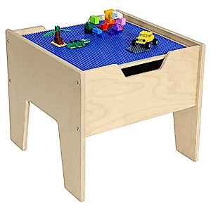 Contender C991300-B 2-N-1 Activity Table with Blue Lego Compatible Top for Toddlers and Preschool