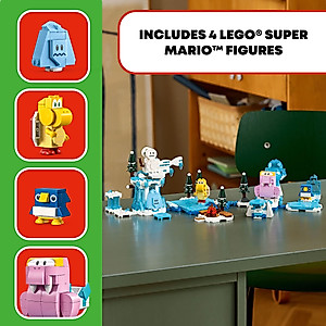 LEGO Super Mario Fliprus Snow Adventure Expansion Set 71417, Toy for Kids to Combine with Starter Course, with Freezie and Baby Penguin Figures, for Fans of Super Mario Bros