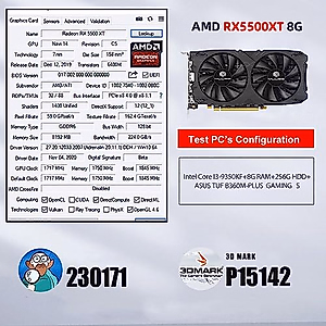 Mllse RX 5500 XT Graphics Card, 8GB GDDR6 128-bit PCIe 4.0×8 Gaming Video Card 1080p 2K Game Desktop GPU